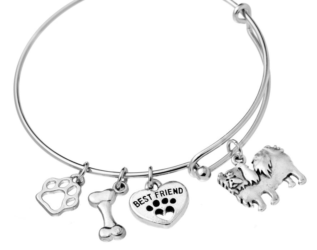 Pekingese Charm Bracelet Stainless Steel Pekingese Bangle - Etsy