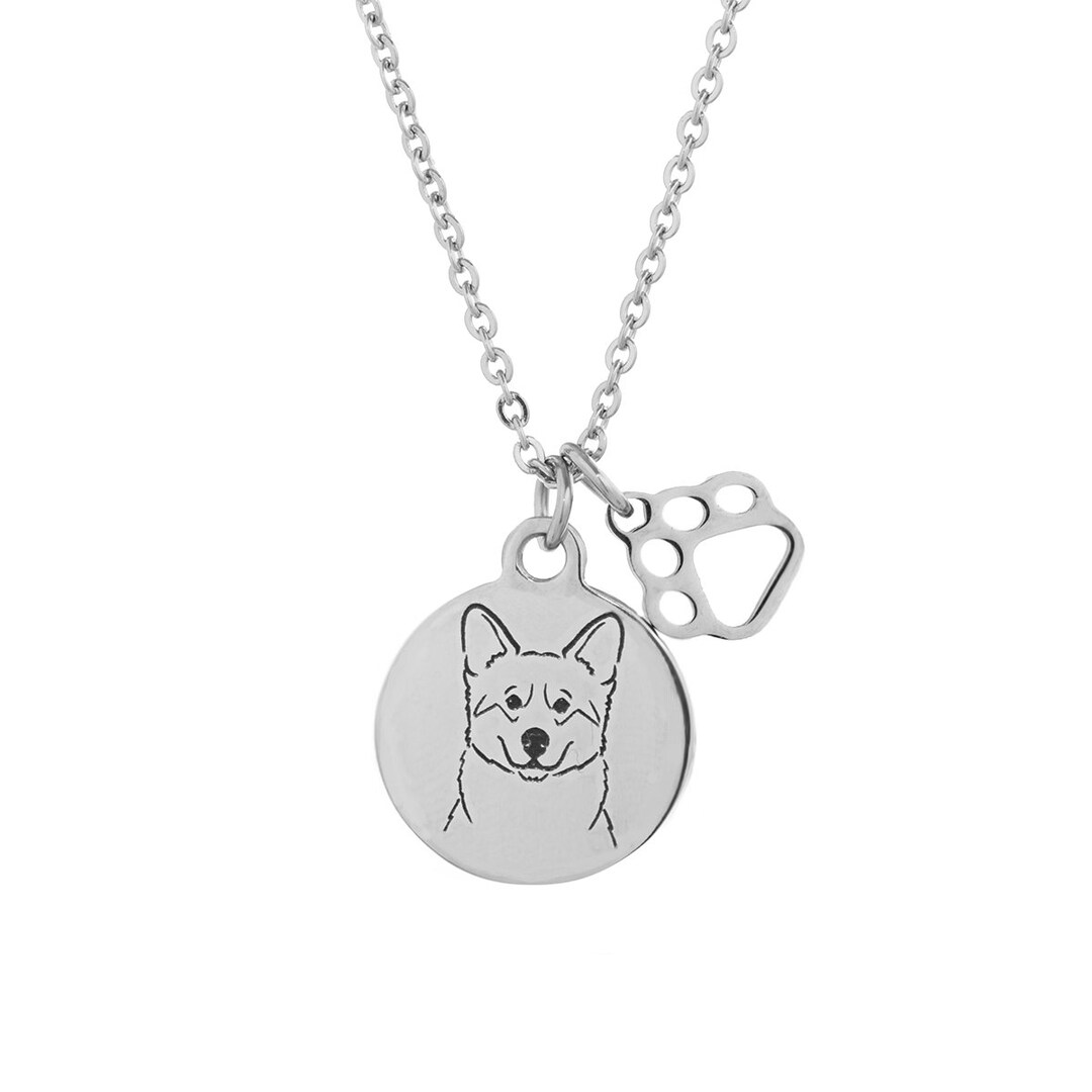 Corgi Charm Necklace Stainless Steel Corgi Necklace Corgi - Etsy