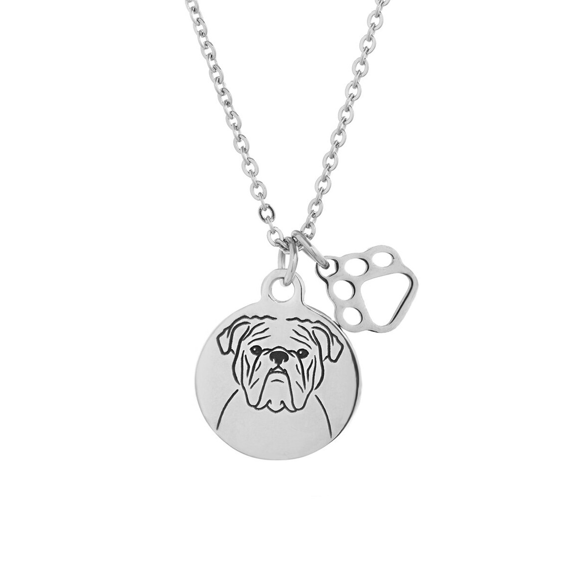 English Bulldog Charm Necklace Stainless Steel English Etsy english-bulldog-charm-necklace-stainless-steel-english-etsy