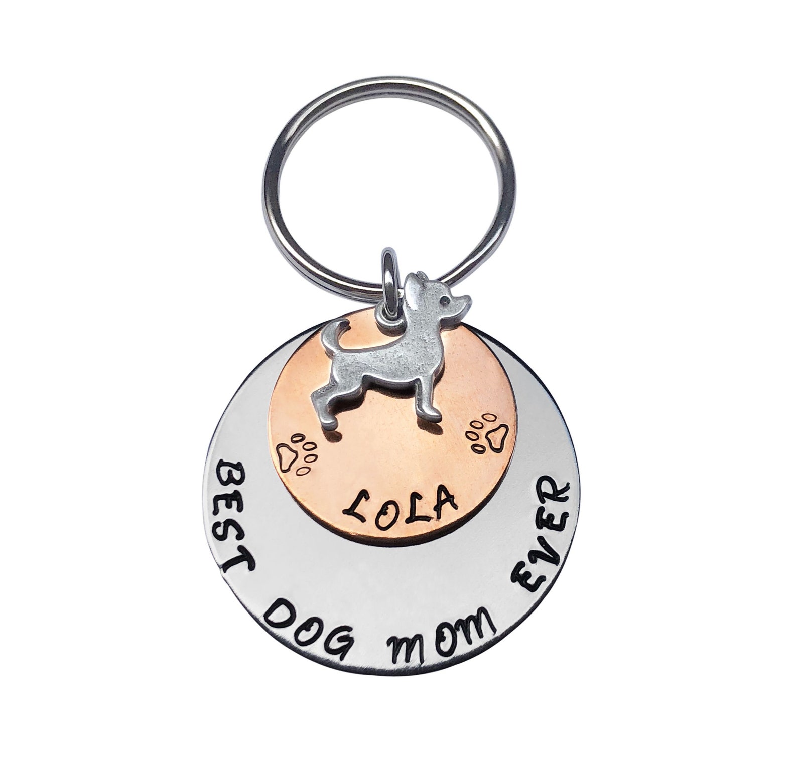 Personalized Best Dog Mom Ever Keychain Customized Dog Mom | Etsy