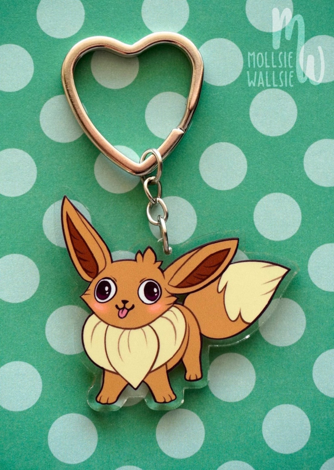 Derp Eevee Pokemon Keychains • 2" Acrylic Charm | Cute Eevee Keychain ...