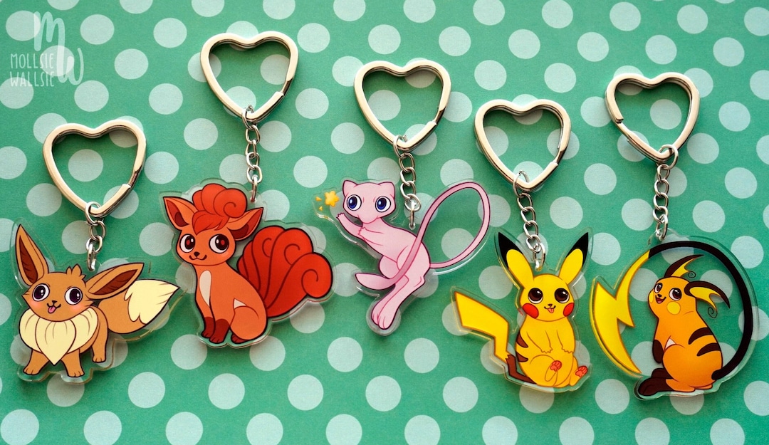 Cute Pokemon Keychains • 2" Acrylic Charms | Eevee, Eeveelutions ...