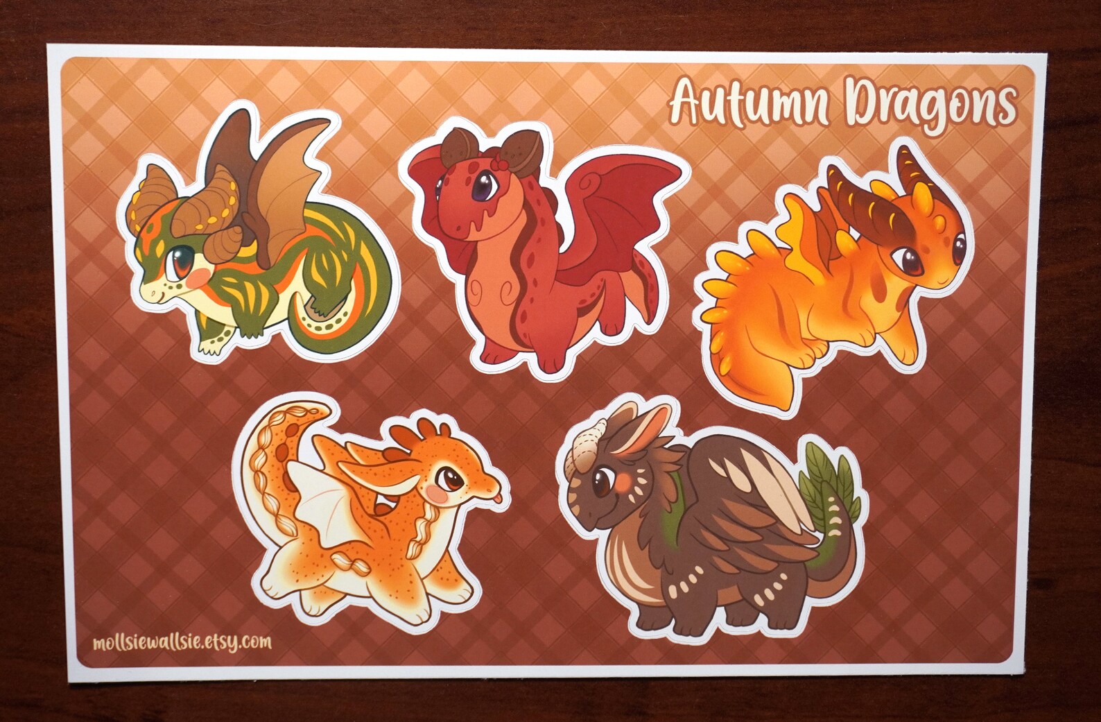 Autumn Dragon Stickers Dragon Sticker Set Vinyl Autumn - Etsy