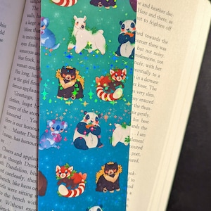 Cute Animal Bookmarks • Laminated Holographic Bookmark, Gift for Book ...