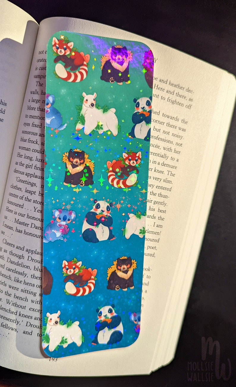 Cute Animal Bookmarks Laminated Holographic Bookmark for - Etsy