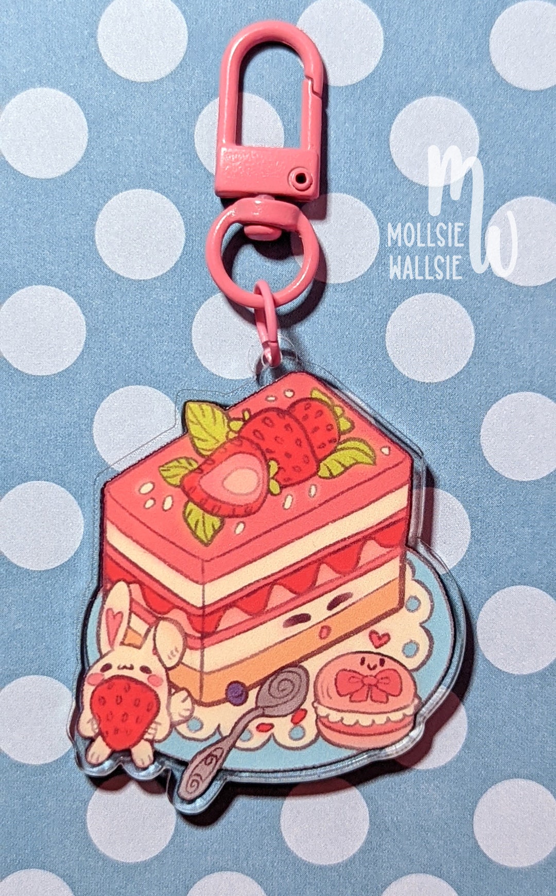 Strawberry Shortcake Keychain • 2" Acrylic Charm | Kawaii Strawberry ...