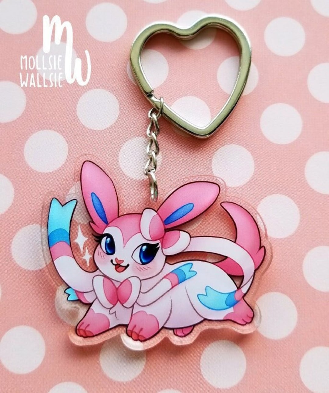 Sylveon Keychain 2 Acrylic Charm Cute Pokemon - Etsy