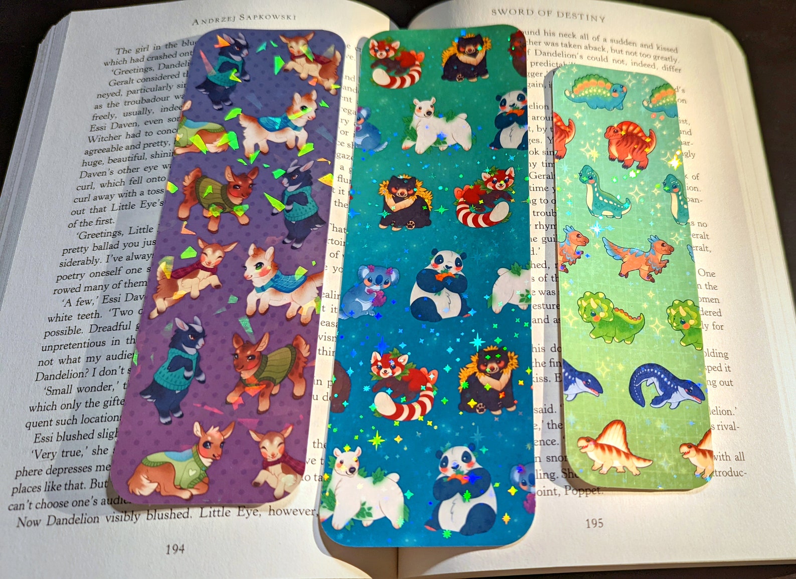 Cute Animal Bookmarks Laminated Holographic Bookmark for - Etsy