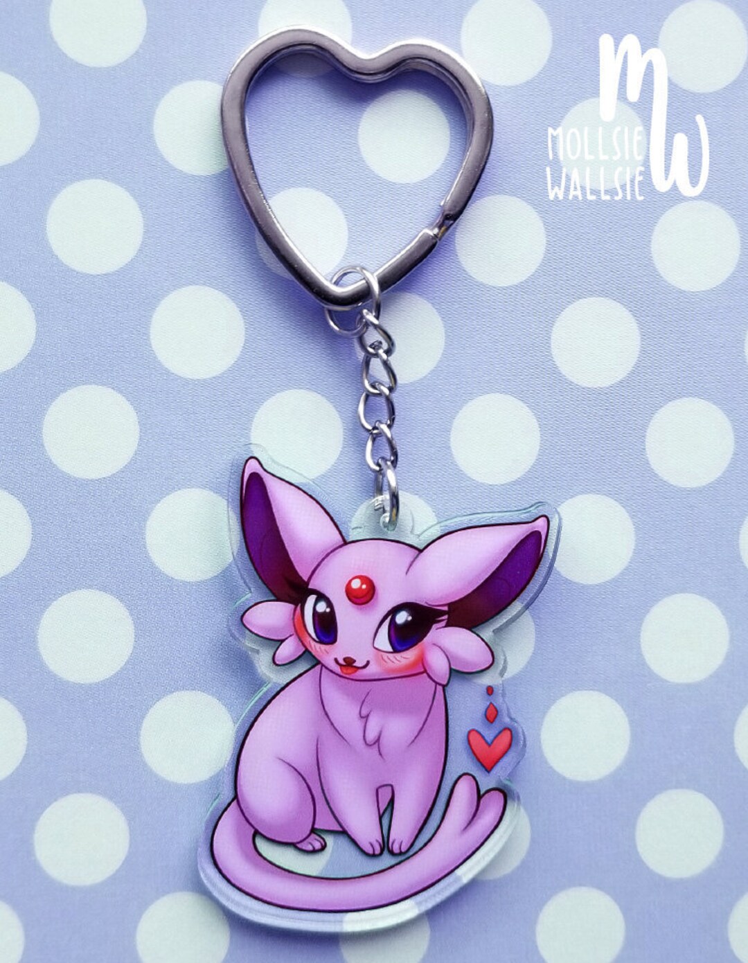 Espeon Keychain • 2" Acrylic Charm | Eeveelution Keychains, Pokemon ...