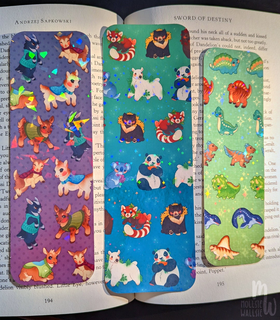 Cute Animal Bookmarks Laminated Holographic Bookmark Gift - Etsy