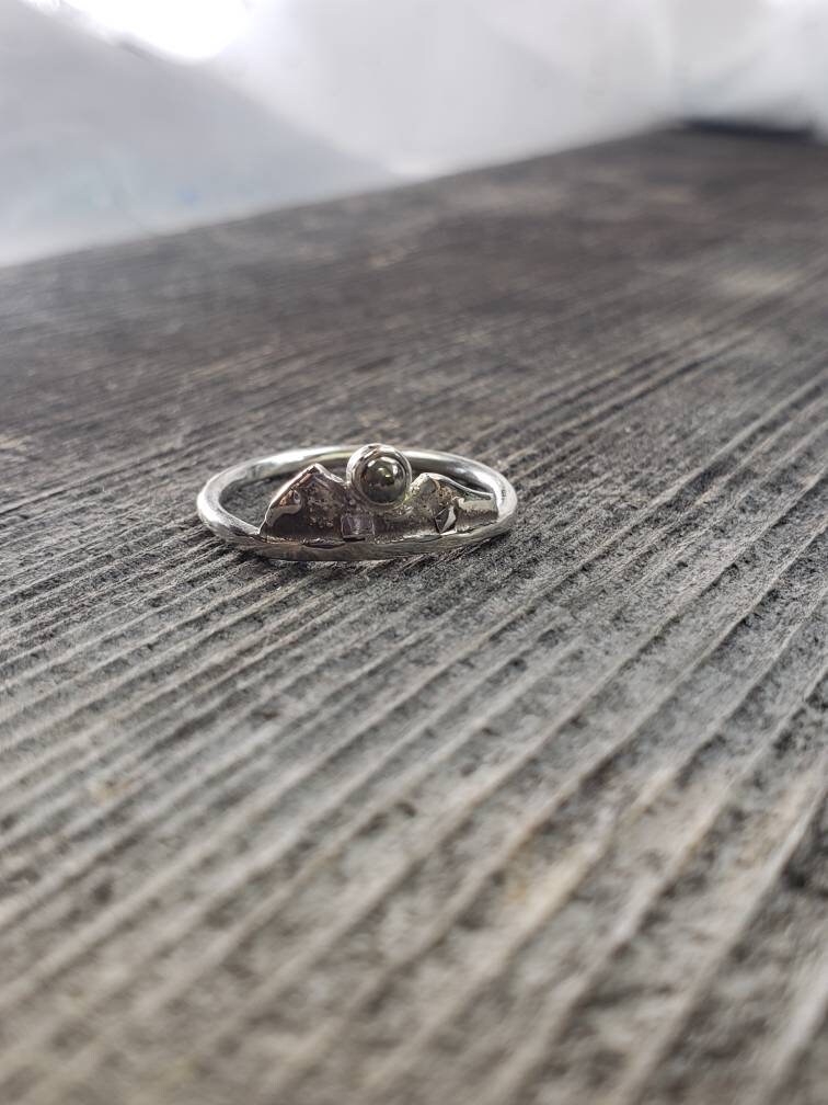 Mountain Range Full Moon Hiking Nature Trekking Scene Ring - Etsy