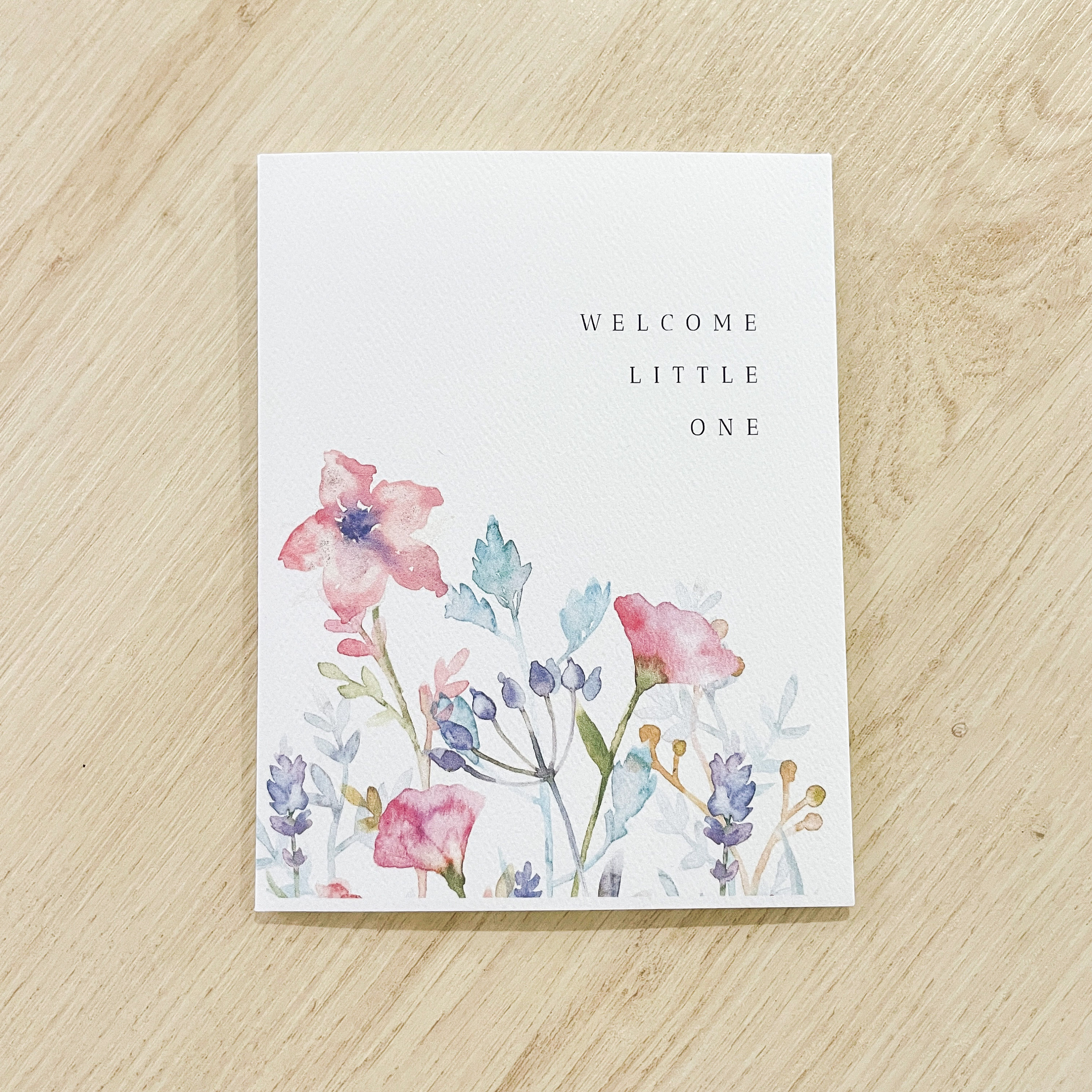 Watercolour Floral Welcome Little One Card Welcome Baby - Etsy