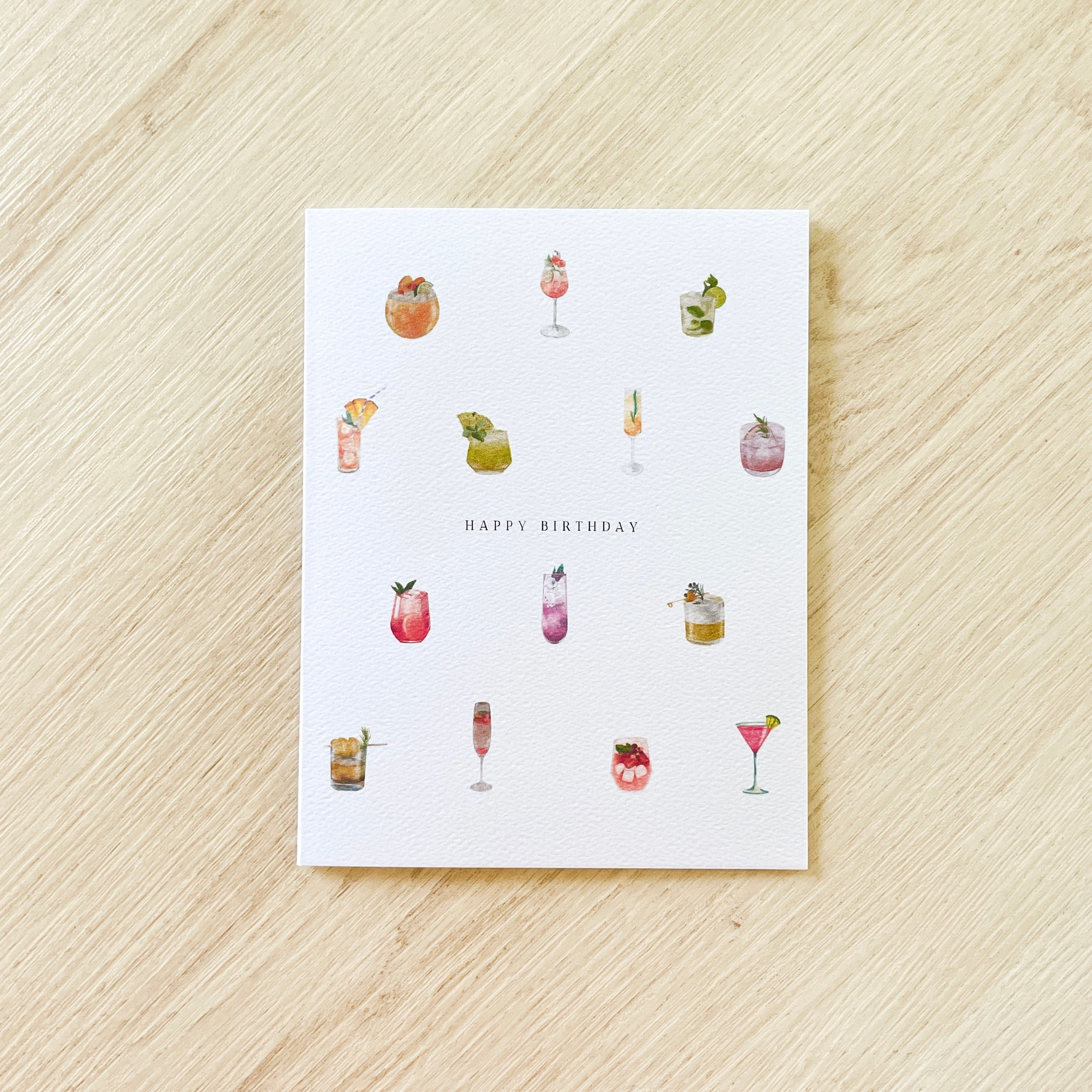 Cocktail Grid Birthday Card - Minimal Cocktail Birthday Card - Etsy
