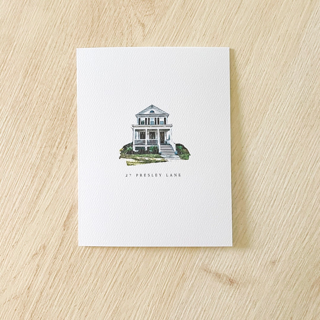 Personalized New Home Card - Housewarming Card - House Print - Etsy
