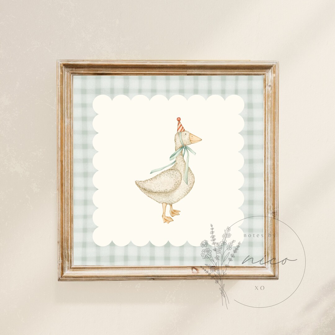 Vintage Inspired Duck Wall Art - Digital Download - Square Nursery Art ...