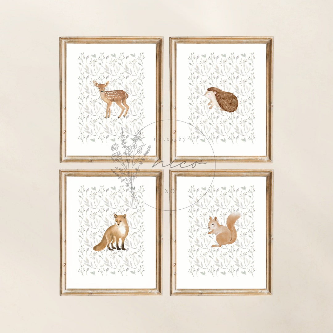 Forest Friends Wall Art Bundle - Digital Download - Animal Nursery Art ...