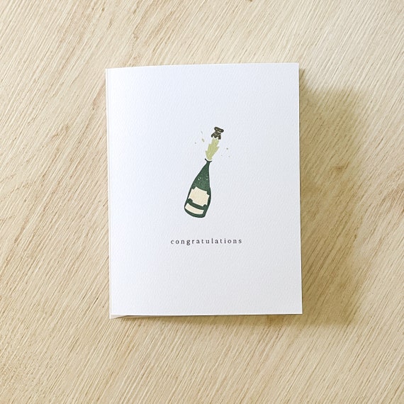 Champagne Congratulations Card Engagement Card Wedding - Etsy