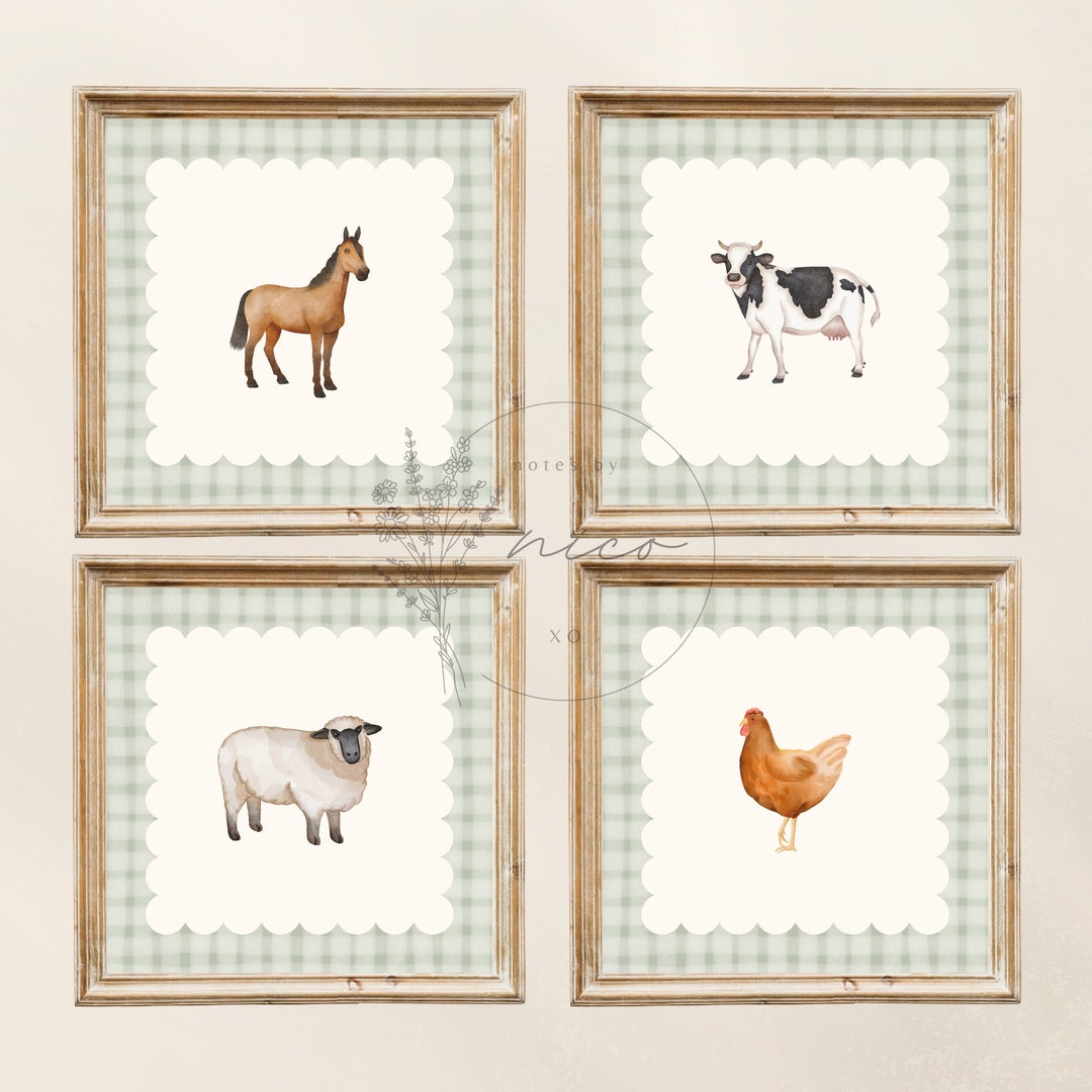 Farm Animals Wall Art Bundle - Digital Download - Farm Animal Nursery ...