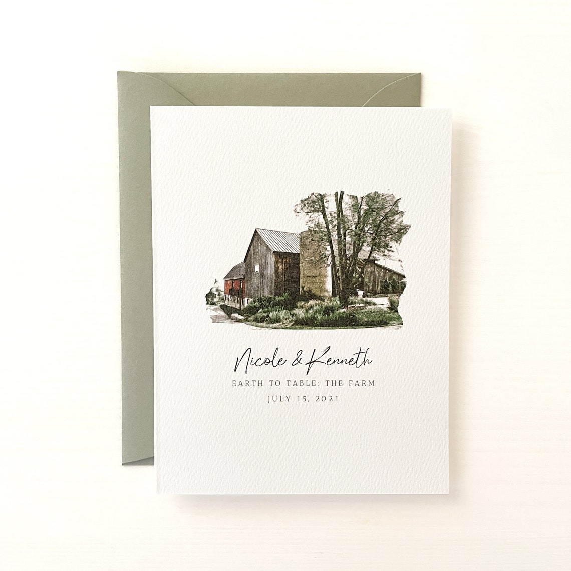 Custom Wedding Venue Card Personalized Wedding Card Custom - Etsy