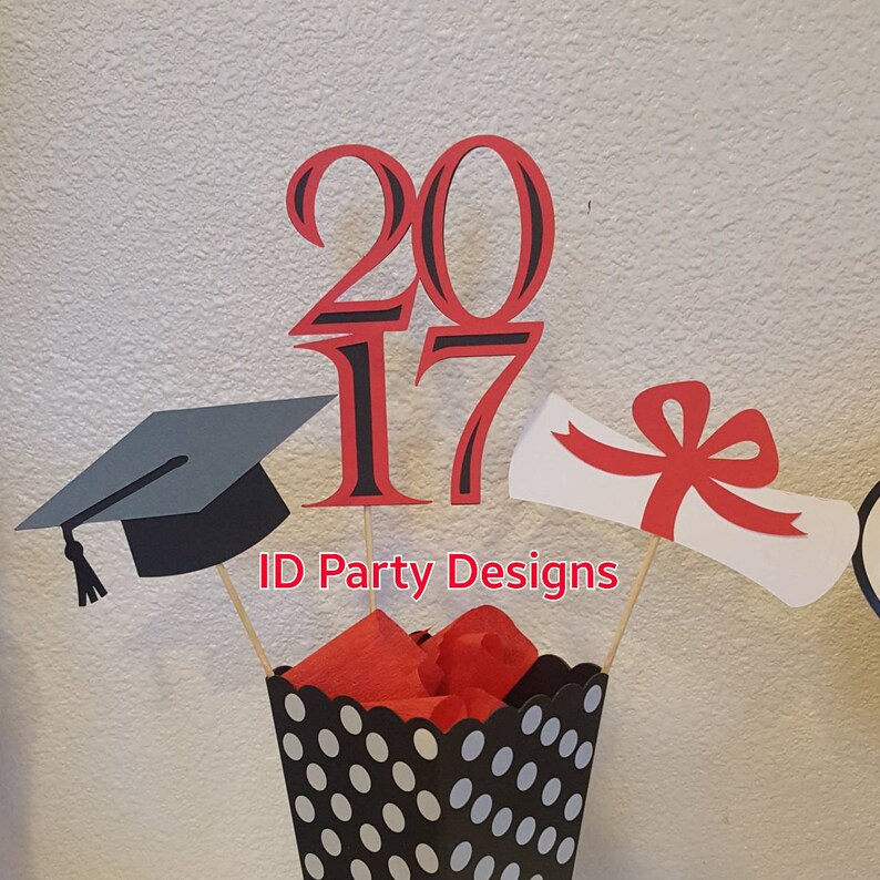 GRADUATION CENTERPIECE PICKS Diploma Graduation Cap 2021 Class | Etsy