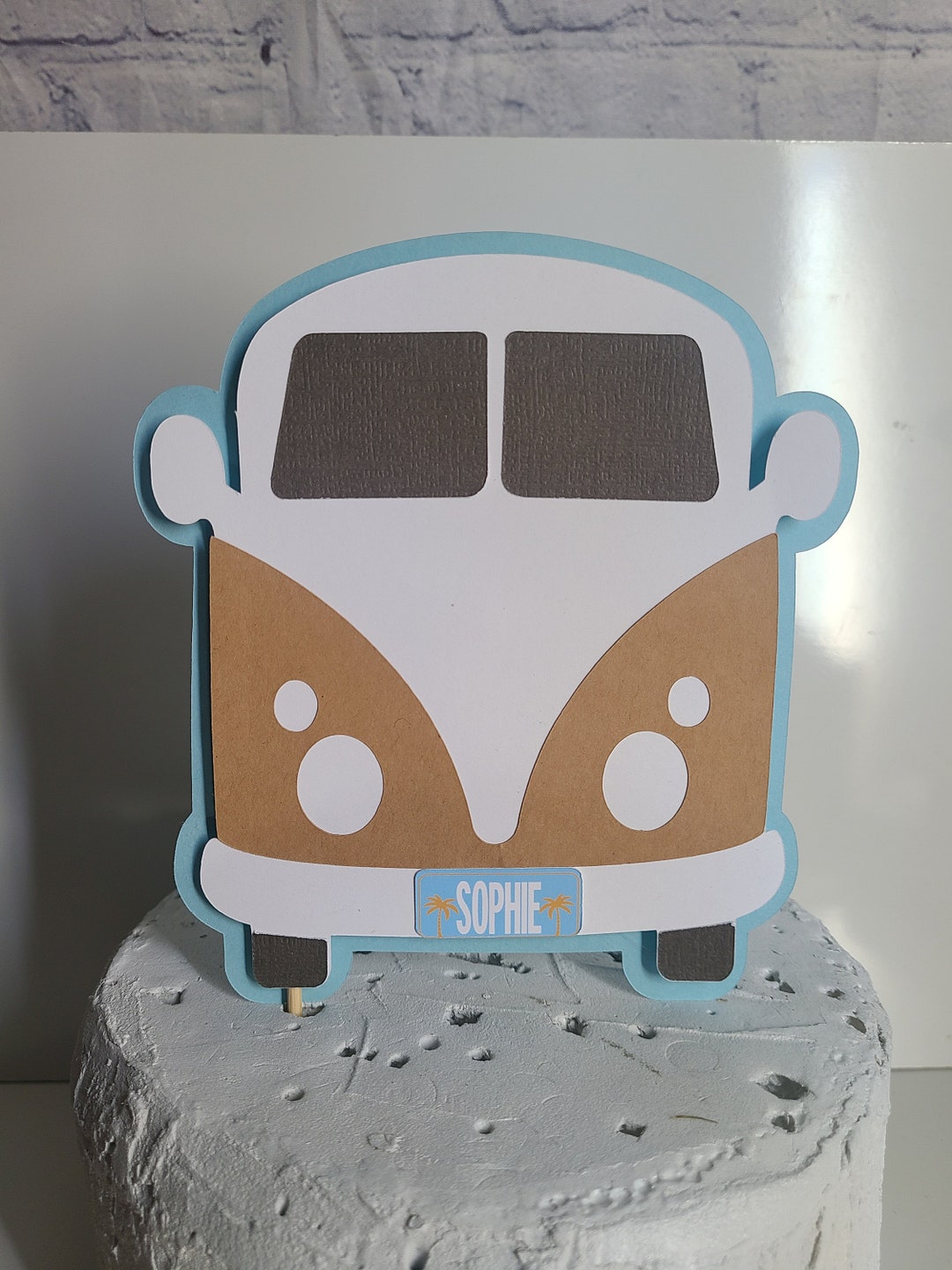 SURFING CAKE TOPPER Surfer Teen Bus Topper Cake Surf Topper Bus Van ...