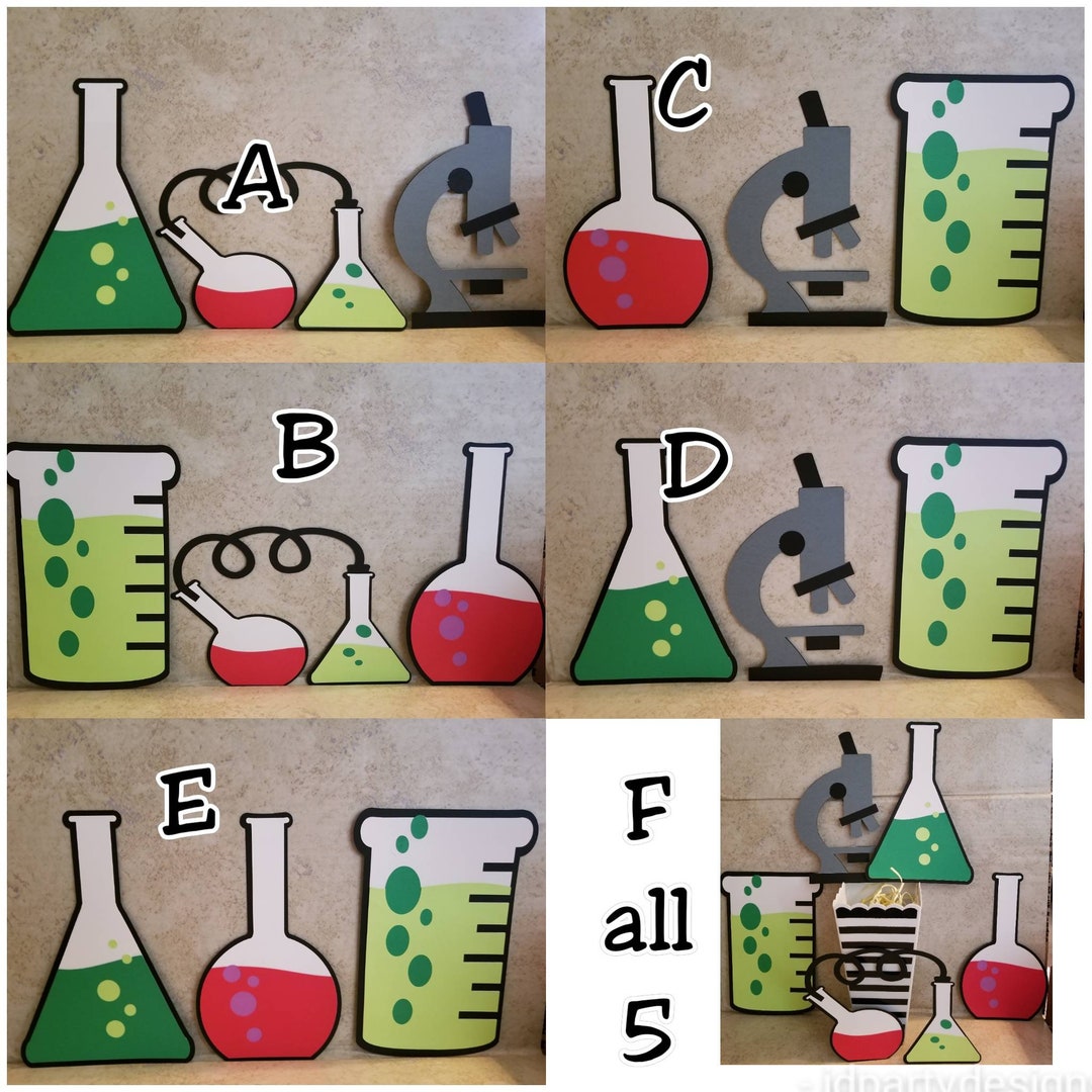 MAD SCIENTIST SCIENCE Centerpiece Banner Stem School Unique Theme ...