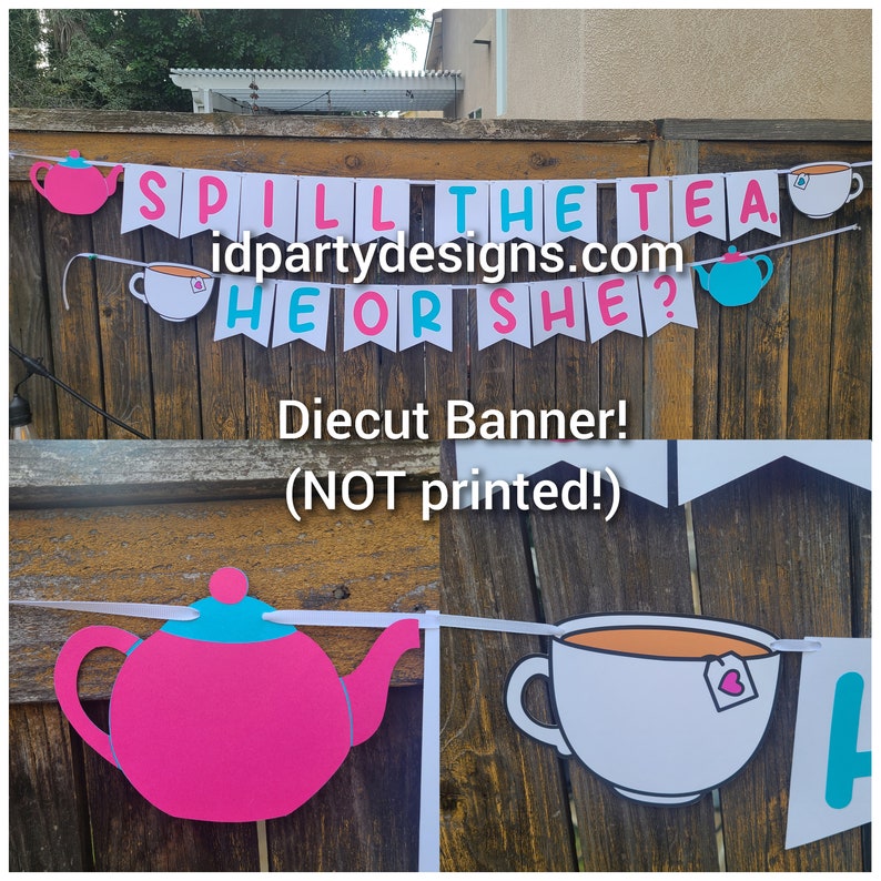 GENDER REVEAL TEA He or She Spill the Tea Reveal Idea - Etsy