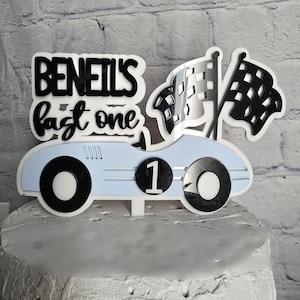 FIRST LAP 1ST LAP Around the Track Fast One Birthday Cake Topper Banner ...