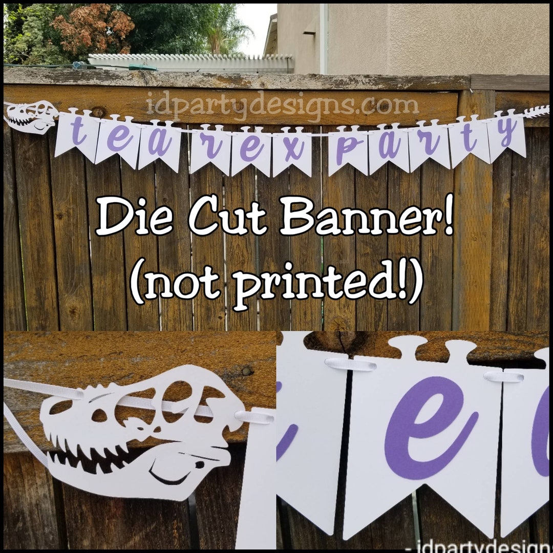 DINOSAUR TEA REX Trex Tea Party Dino Bones Banner Girl Birthday Cake ...