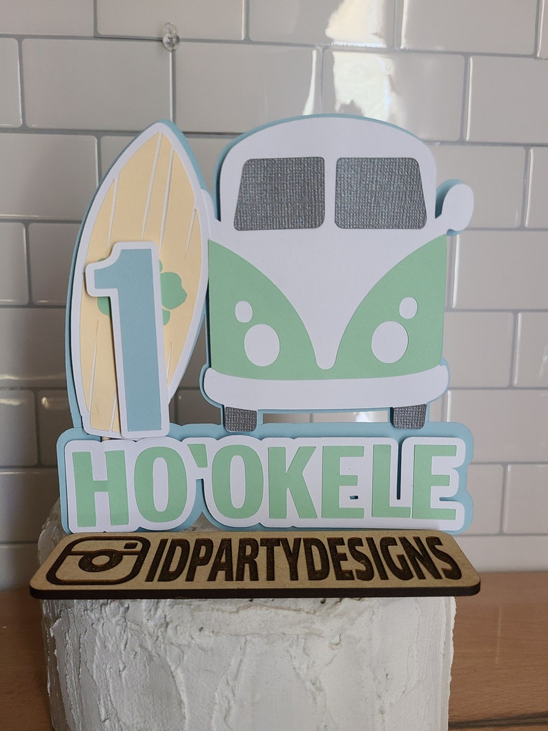 SURFING CAKE TOPPER Surfer the Big One Cake Surf Topper Bus - Etsy