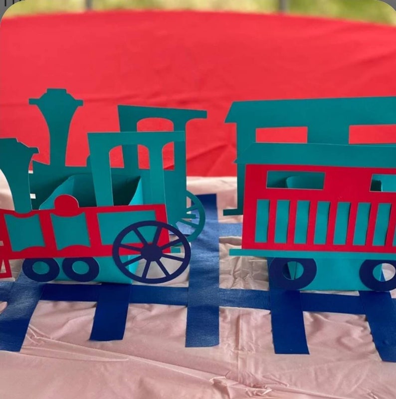 3D TRAIN CENTERPIECE Pop up Train Centerpiece Balloon Holder - Etsy