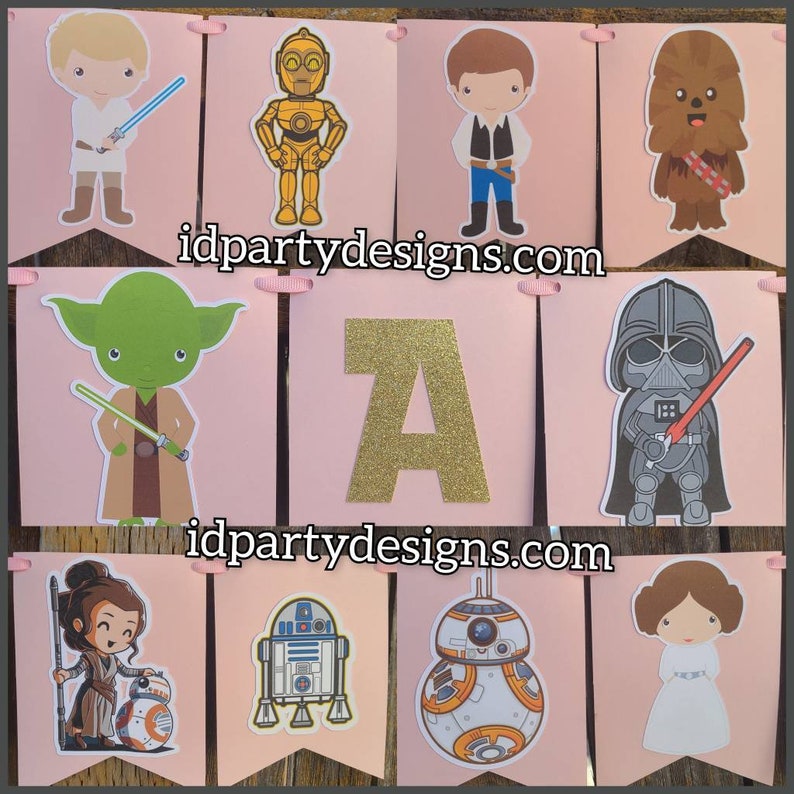 STAR WARS BABY Shower Banner Rose Gold Any Phrase Jedi Princess ...