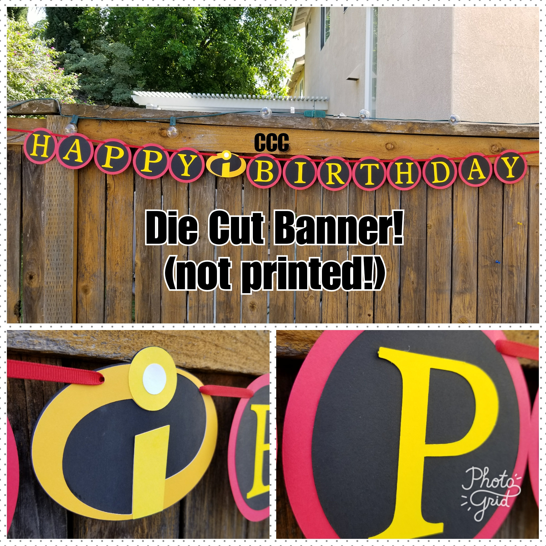 DISNEY INCREDIBLES BANNER Birthday Banner Mr. Incredible Elastigirl ...