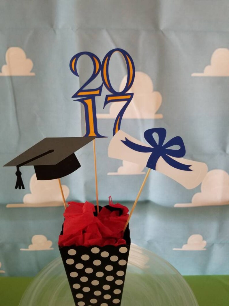 GRADUATION CENTERPIECE PICKS Diploma Graduation Cap 2021 Class | Etsy