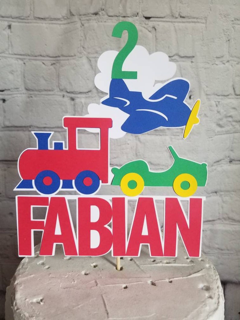 TRANSPORTATION CAKE TOPPER Train Cake Car Cake Trains Planes and ...