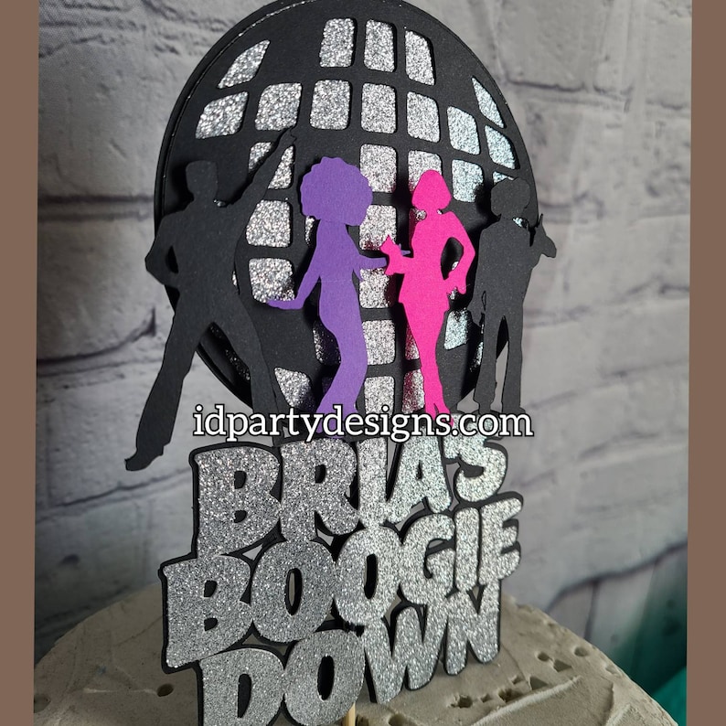 DISCO CAKE TOPPER 60s 70s 70th 60th Dancing Dancer Boogie Nights Boogie ...