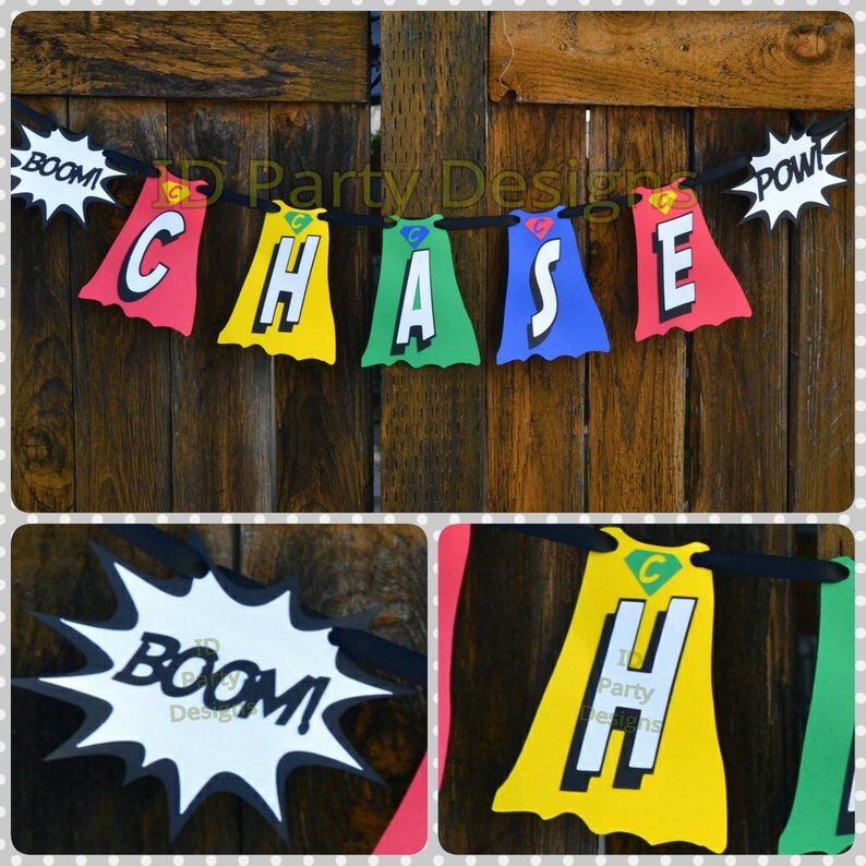 SUPERHERO CAPE BANNER Super Hero Banner Superhero Birthday - Etsy