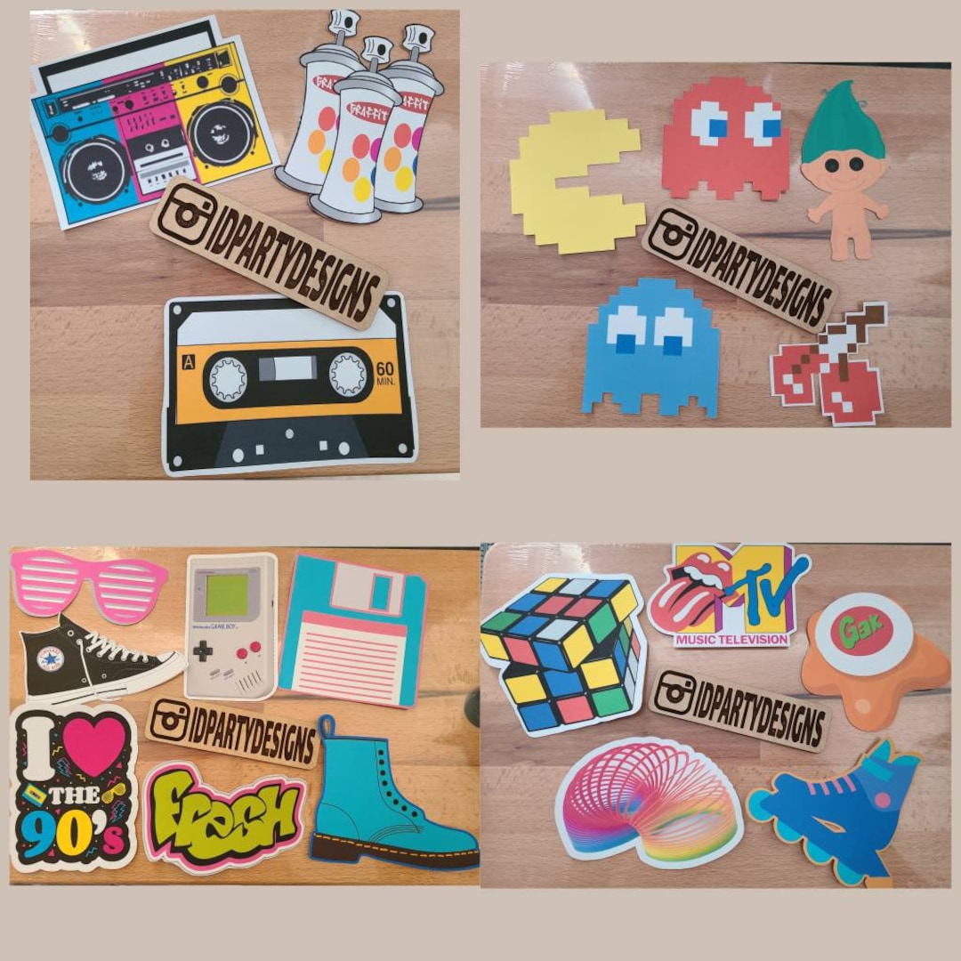 90s HIP HOP BIRTHDAY Centerpiece Cut Outs Fresh Prince Boom Box 90s ...