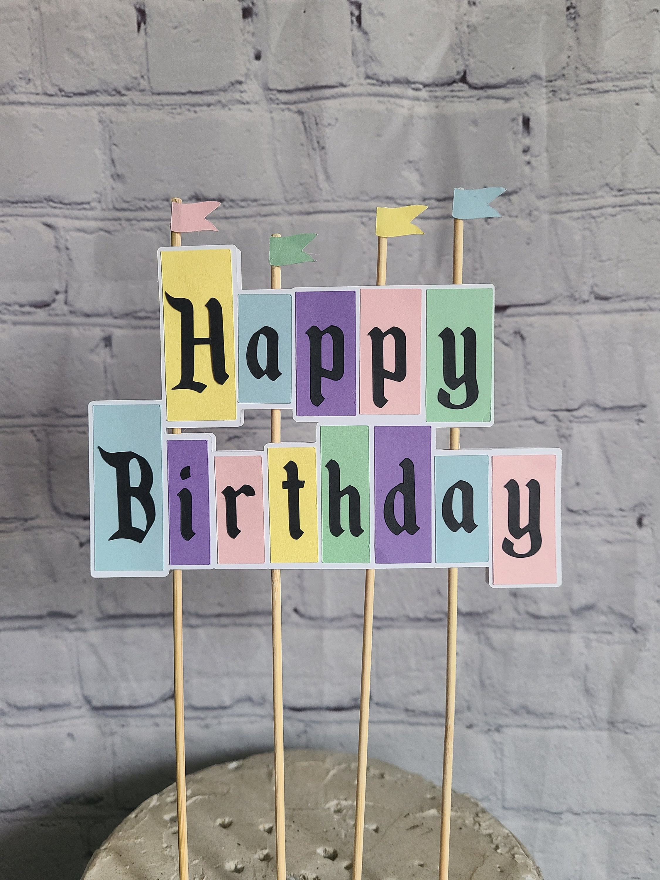 DISNEYLAND VINTAGE SIGN Birthday Cake Topper Happy Birthday Banner ...
