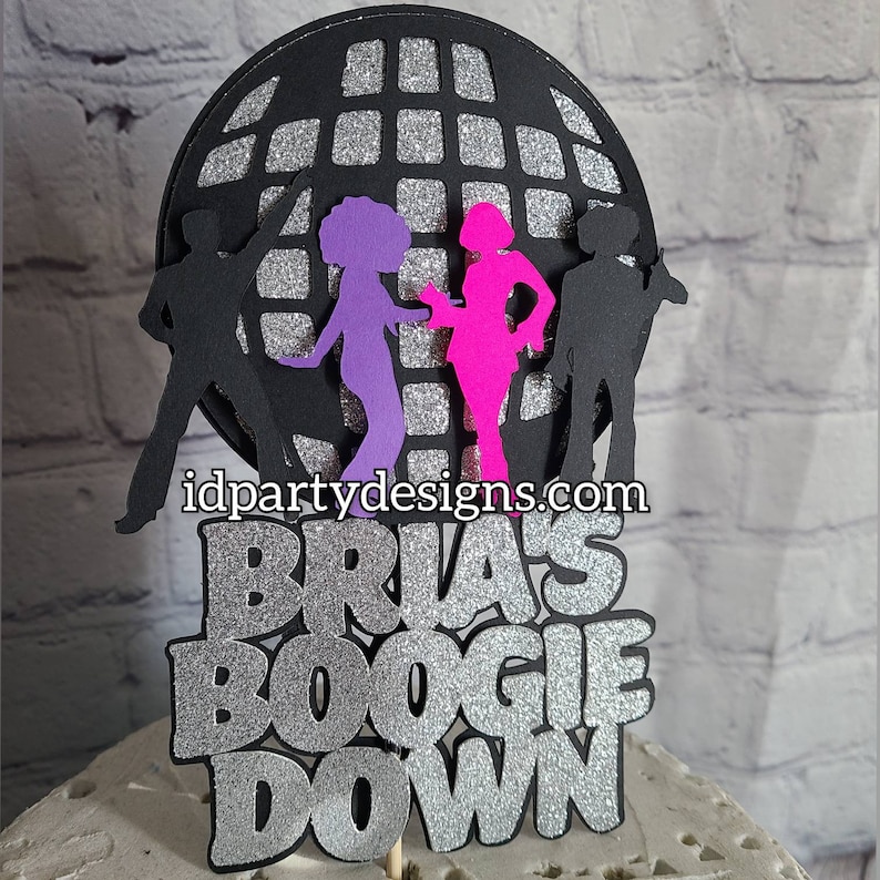 DISCO CAKE TOPPER 60s 70s 70th 60th Dancing Dancer Boogie Nights Boogie ...