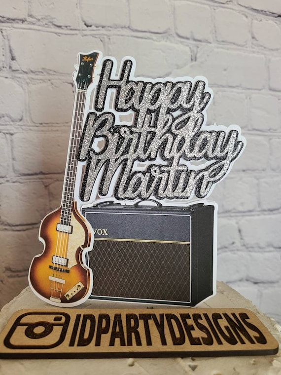 MUSICIAN CAKE TOPPER Bass Guitar Vintage Amp Rocker Rockstar | Etsy