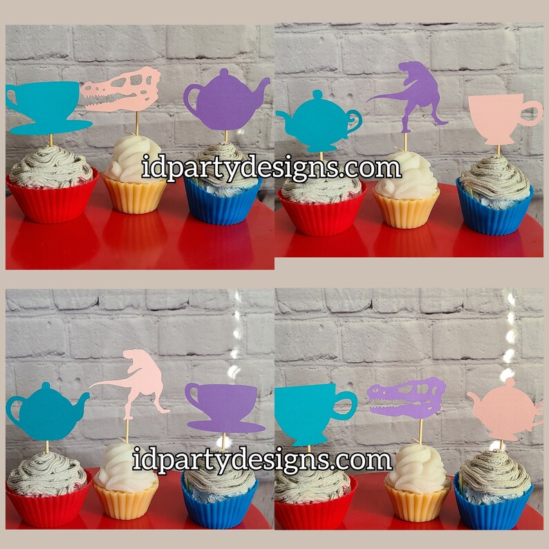 DINOSAUR TEA REX Trex Tea Party Cake Topper Girl Birthday Cake - Etsy