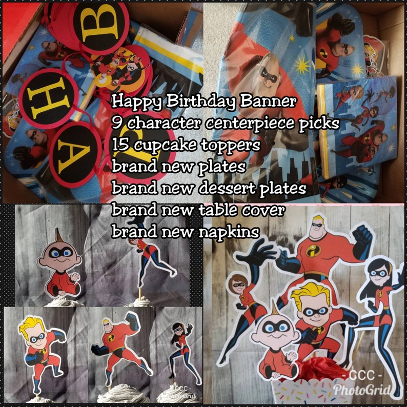 DISNEY INCREDIBLES BANNER Birthday Banner Mr. Incredible | Etsy