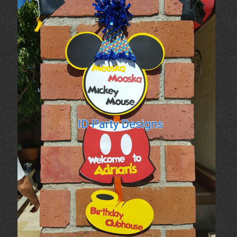 MICKEY MOUSE CLUBHOUSE Door Sign Mickey Mouse Birthday Banner - Etsy