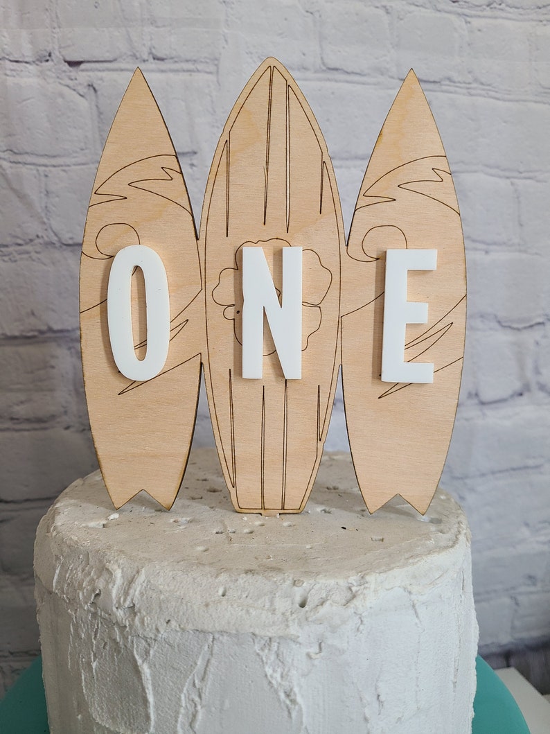 SURFING CAKE TOPPER Surfer the Big One Cake Surf Topper Bus Van Surfing ...
