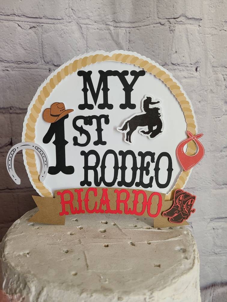 FIRST RODEO 1ST Birthday Cowboys Farm Horse Cake Topper - Etsy