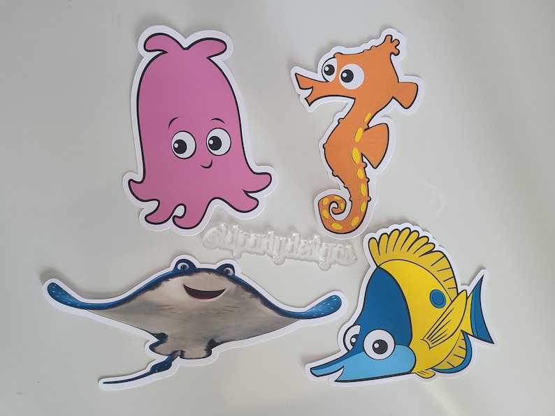 FINDING NEMO DORY Centerpiece Cutouts Cut Outs Bruce Marlin Finding ...