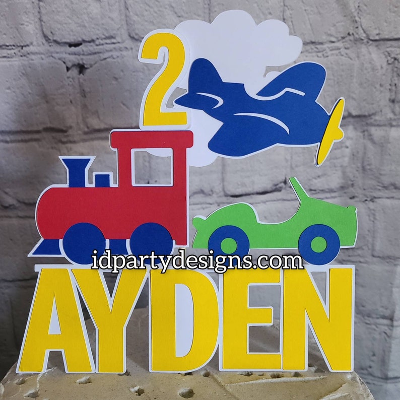 TRANSPORTATION CAKE TOPPER Train Cake Car Cake Trains Planes and ...