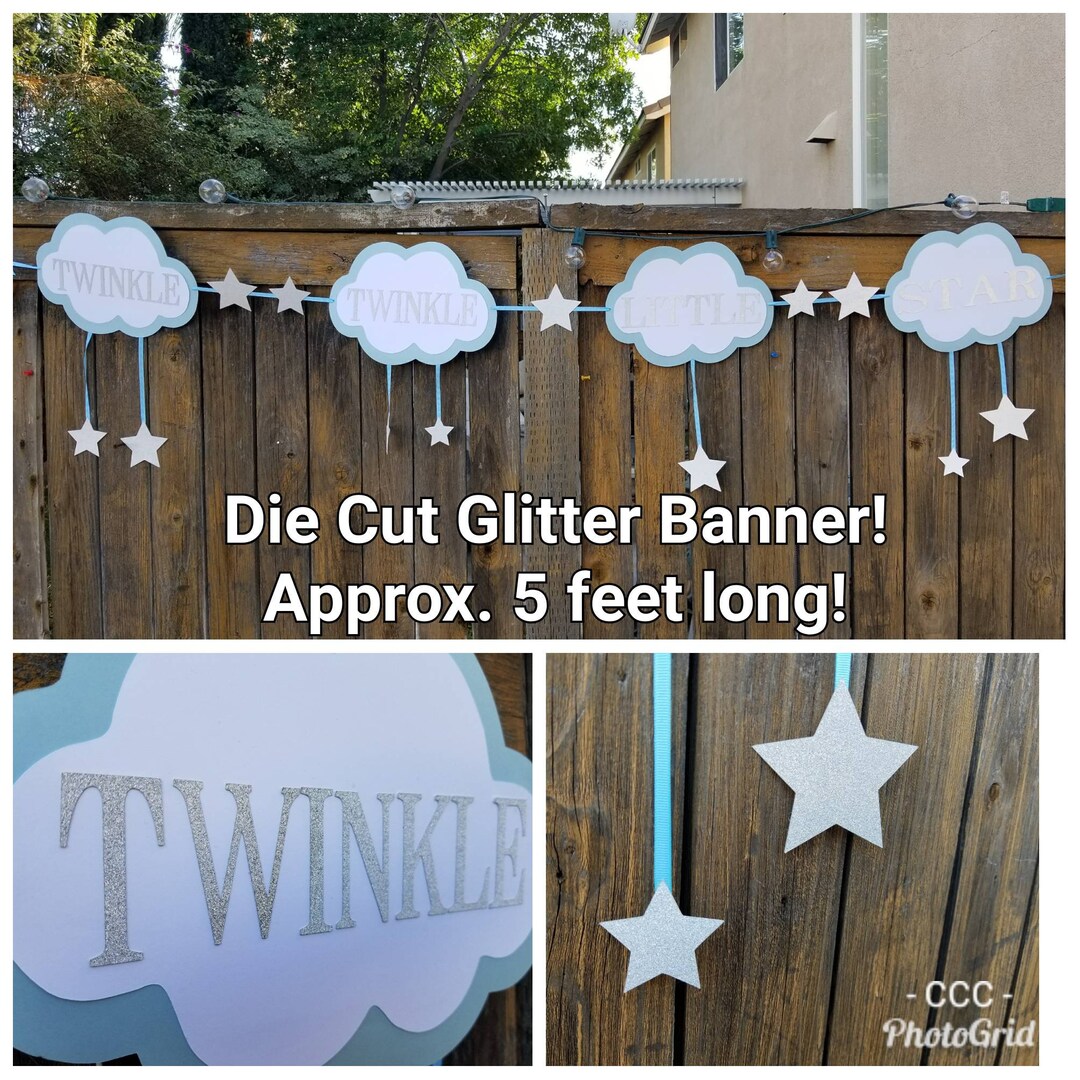 TWINKLE TWINKLE LITTLE Star Banner Cloud Shaped Extra Large Banner Baby ...
