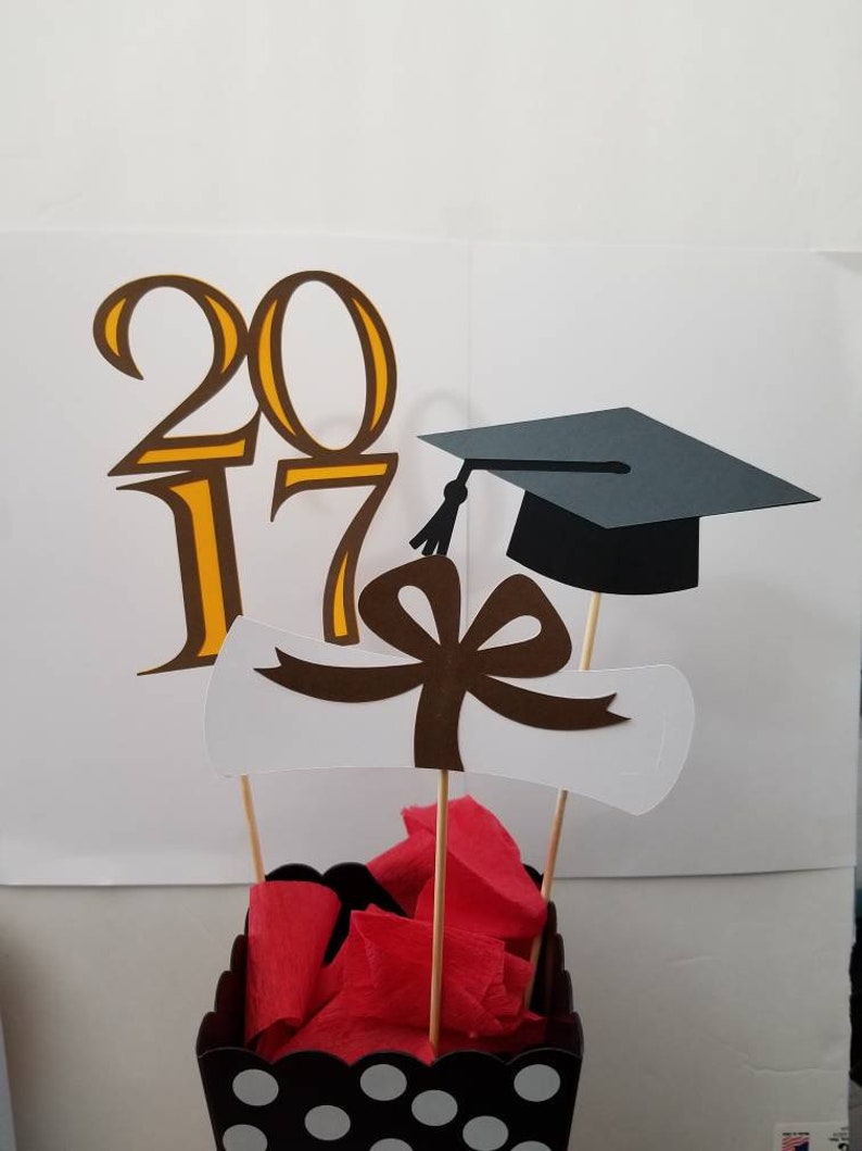 GRADUATION CENTERPIECE PICKS Diploma Graduation Cap 2021 Class | Etsy
